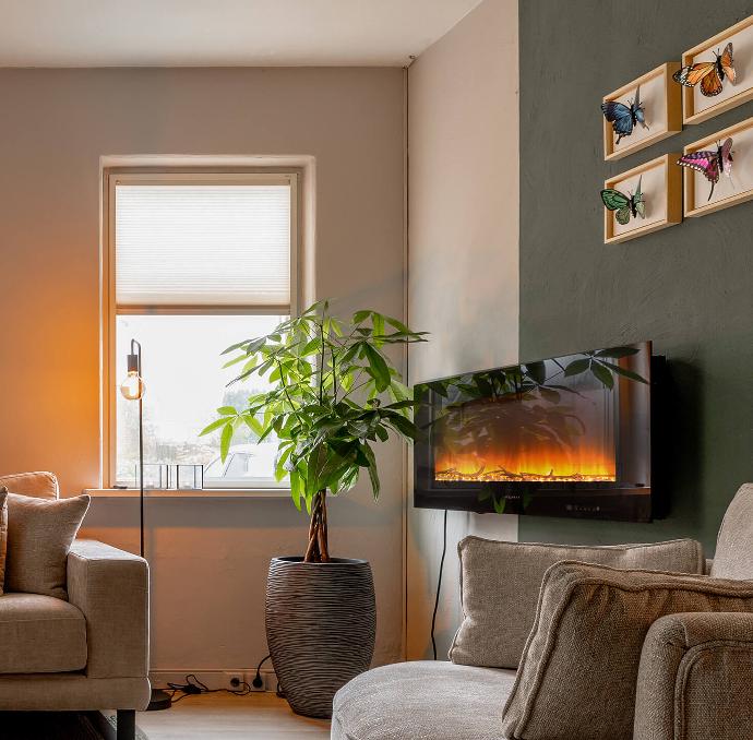 Cheminée murale Xaralyn Trivero - Feu LED réaliste